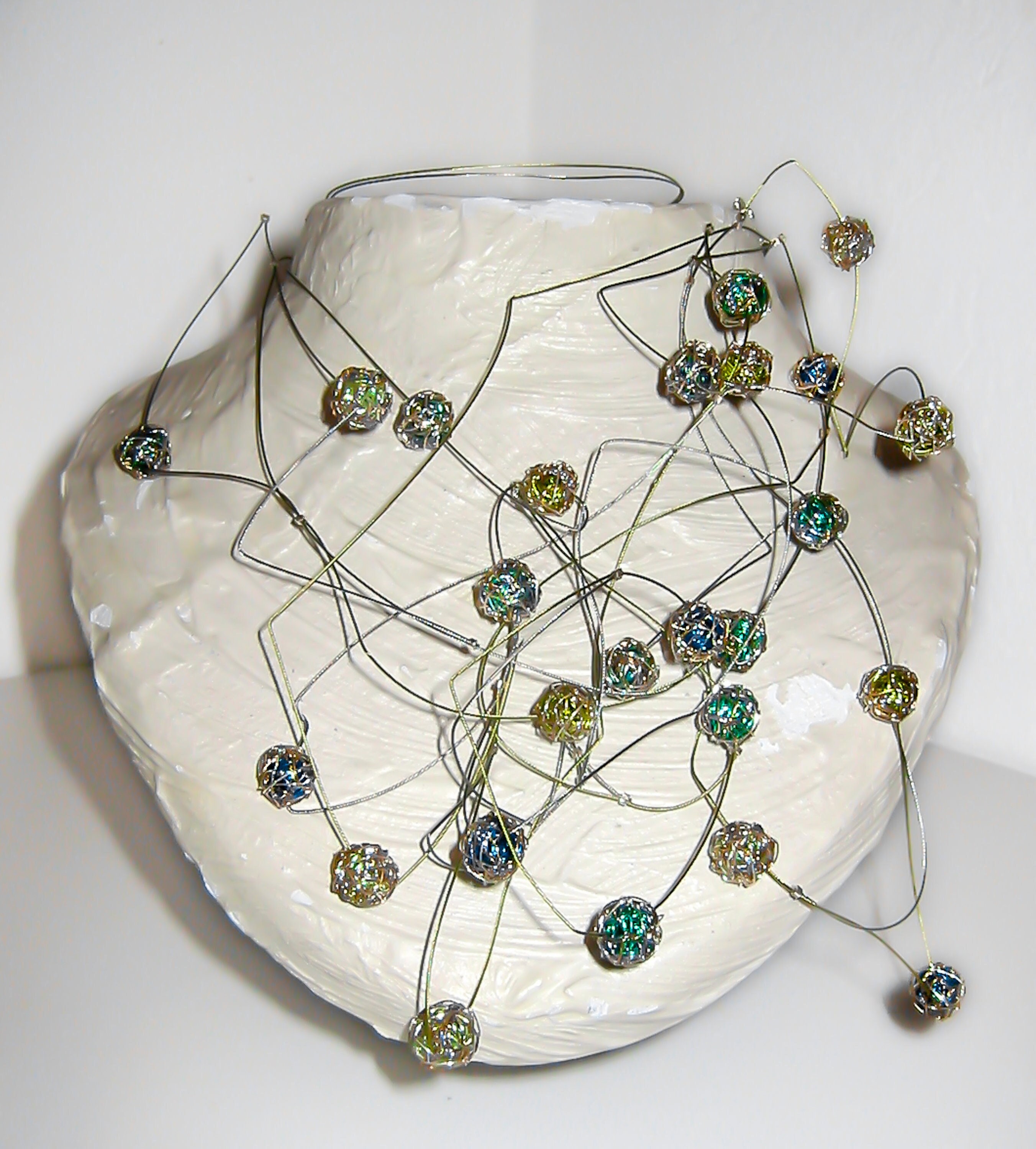 Sphere Necklace Modern, Convertible Jewelry Art Contemporary, Wire Art ...