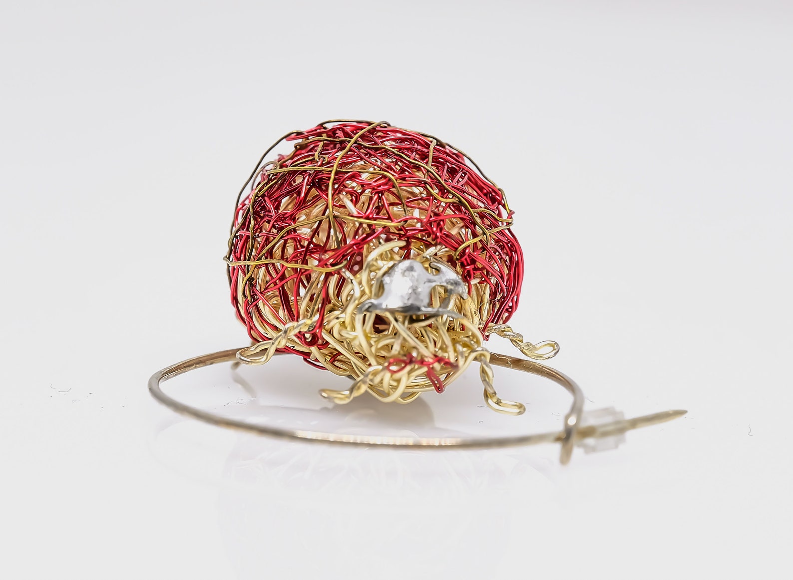 Ladybug Brooch Ladybug Pin Wire Animal Sculpture Bug Art Pin Red Beetle ...