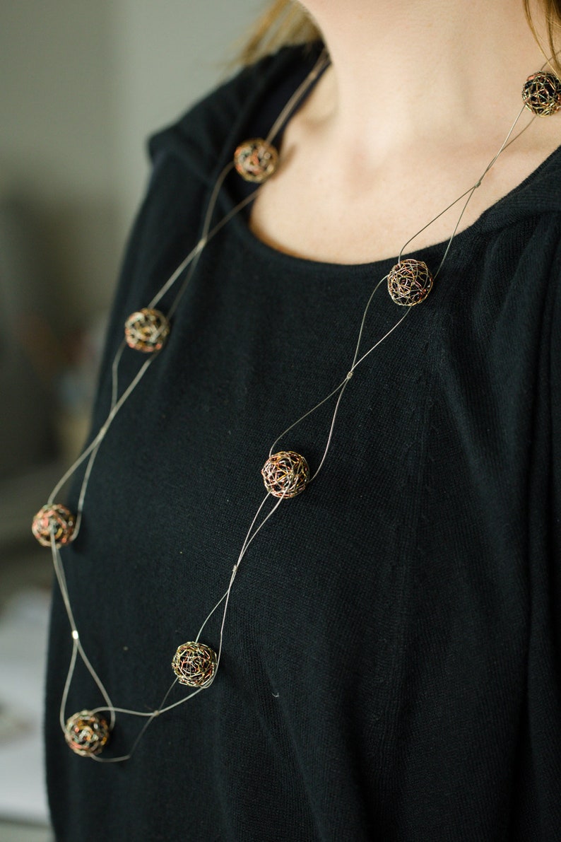 Modern Necklace Ball Necklace Abstract Art Jewelry - Etsy