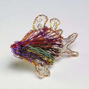 Red Fish Brooch Metal Wire Art Fish Jewelry Ocean Fish Tropical Jewelry ...