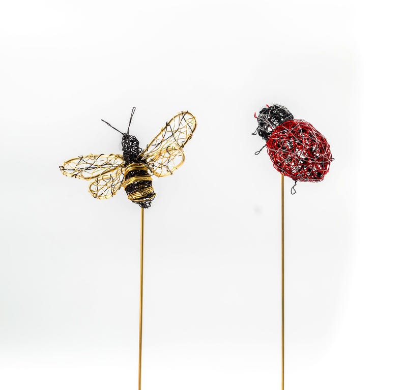 Ladybug Art Sculpture · Wire Line Drawing Insect Figurine Collector ...
