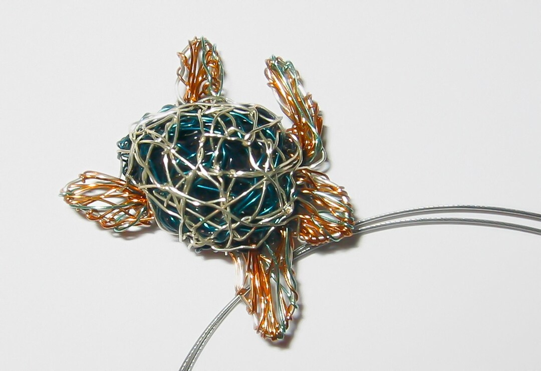 Wire Art Animal Sculpture Sea Turtle Pendant, Ocean Beach Necklace ...