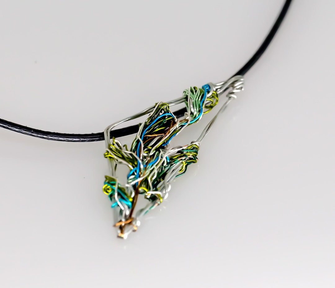 Olive Leaf Pendant · Silver Wire Sculpture Necklace · Ancient Greek ...