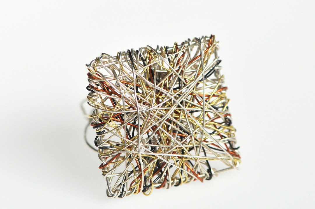 Square Ring Wire Ring Silver Ring Contemporary Jewelry - Etsy