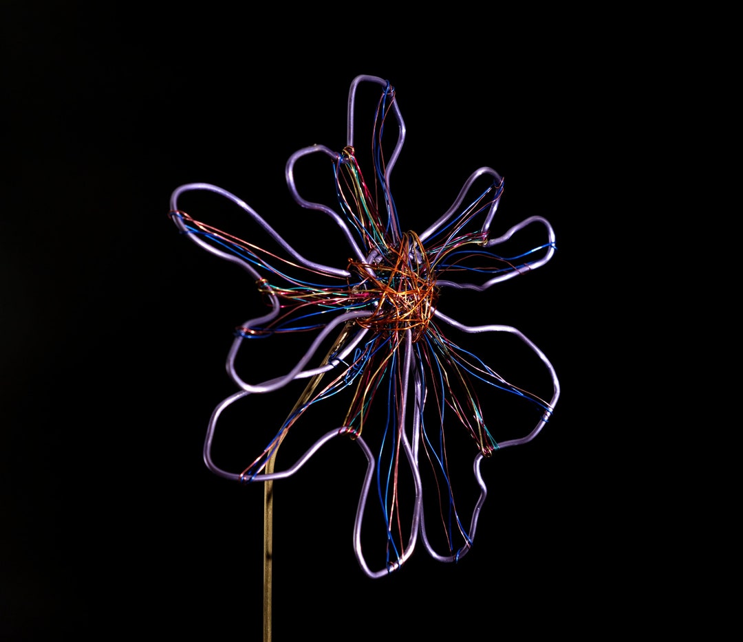 Wire Flower Sculpture Handmade Art, New Home Housewarming Decor Gift ...