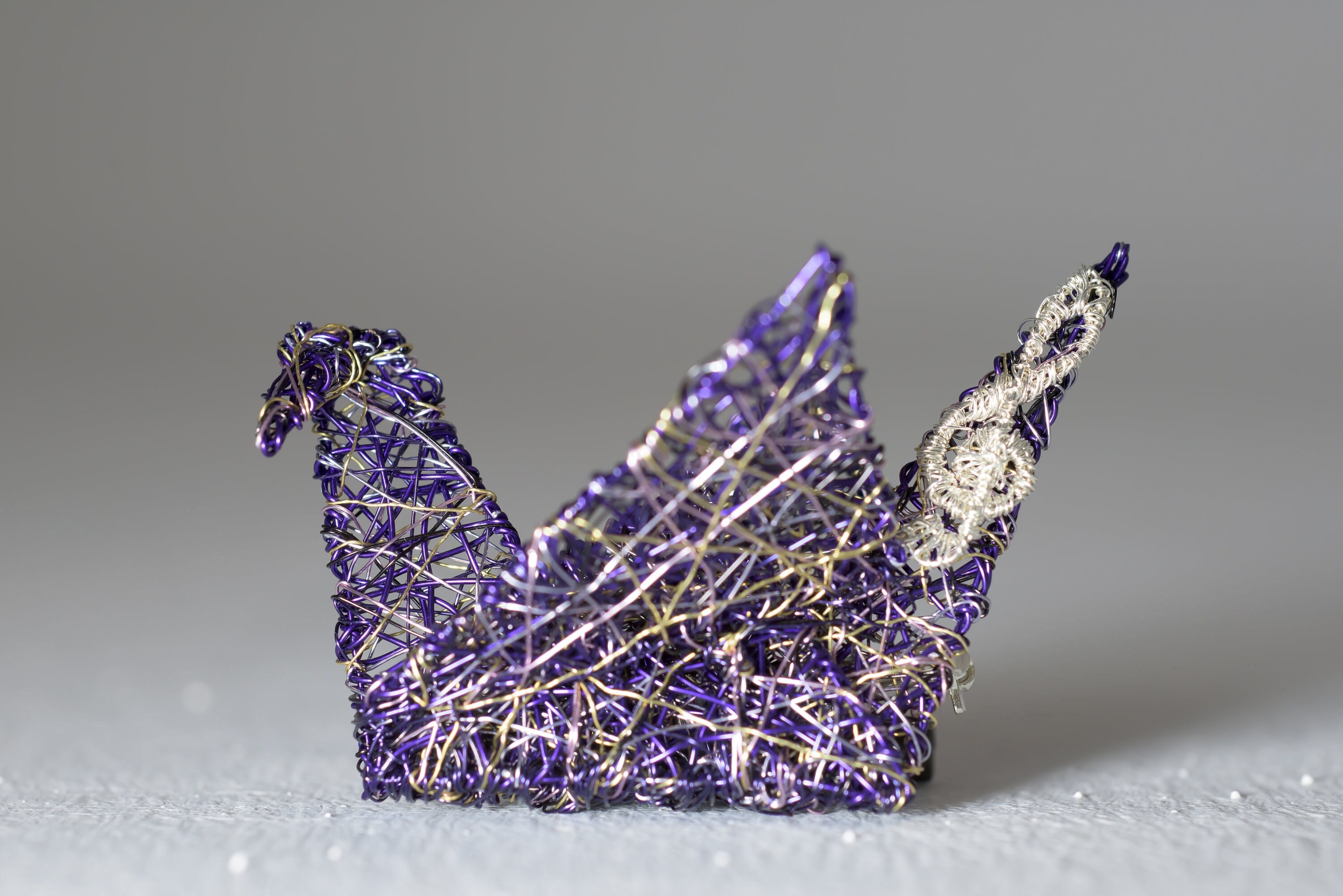 Origami Crane Pin, Crane Brooch, Origami Jewelry Sculpture Wire Bird ...