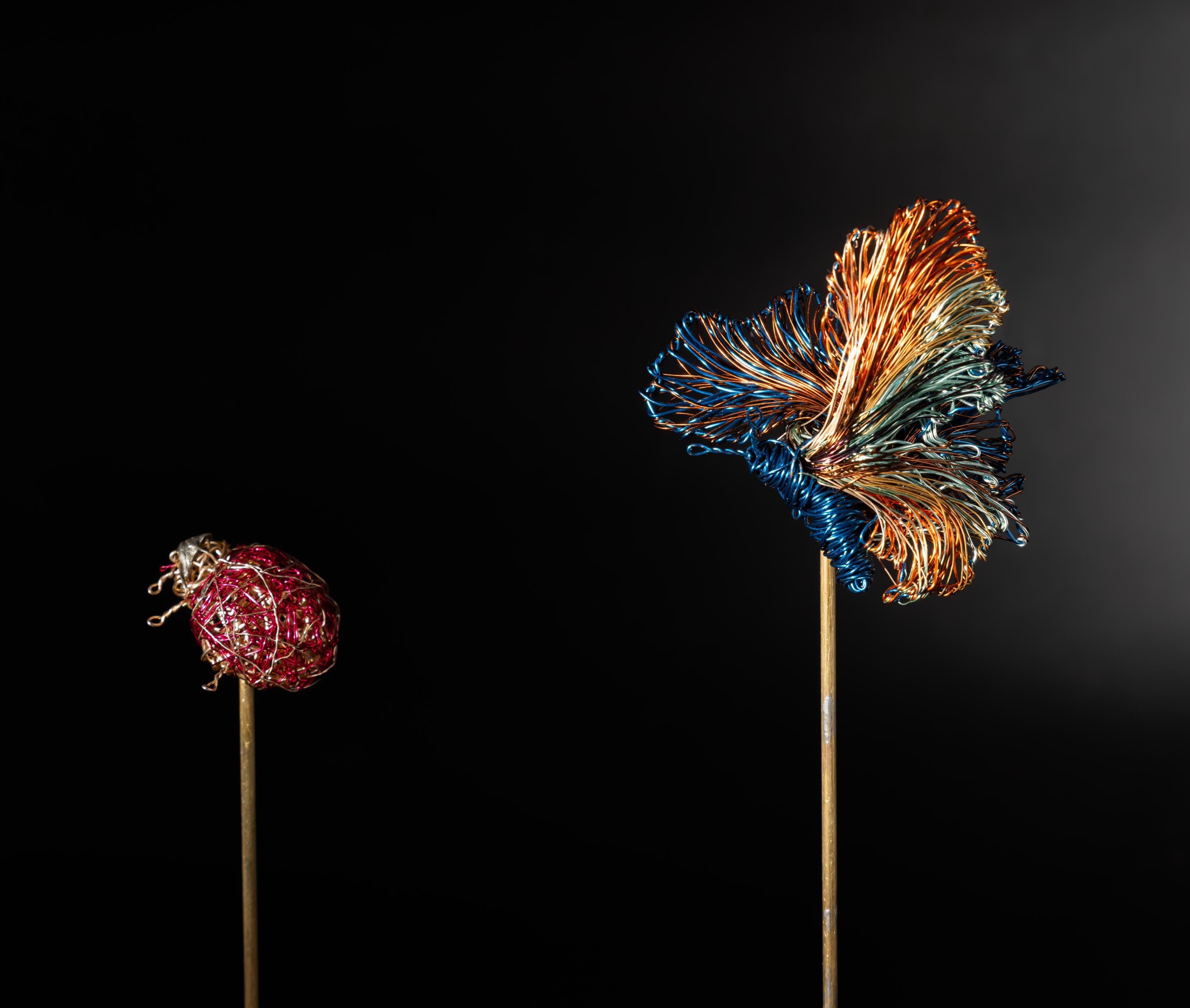 Gold Ladybug Art Home Decor, Wire Bug Sculpture Art Tabletop, Ladybird ...