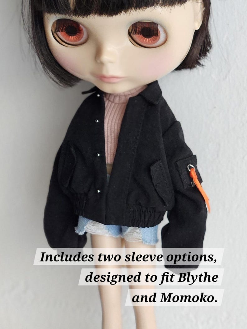 Doll MA-1 Bomber Jacket Sewing Pattern | 1/6 Scale | Momoko, Blythe ...