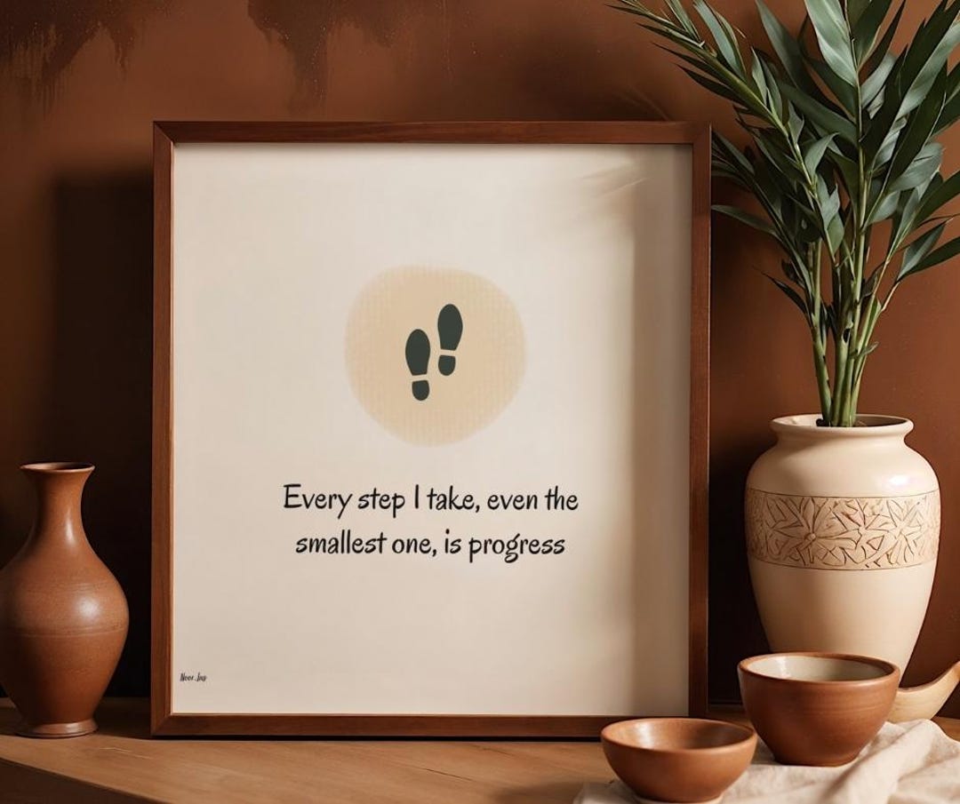 Every Step is Progress Wall Art | Minimalist Motivational Printable ...