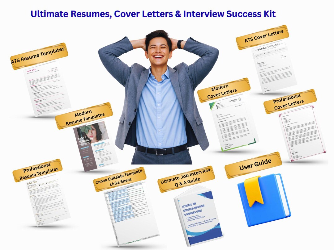 ATS Resume Template Kit, Cover Letter Templates & Interview Guide | Job ...