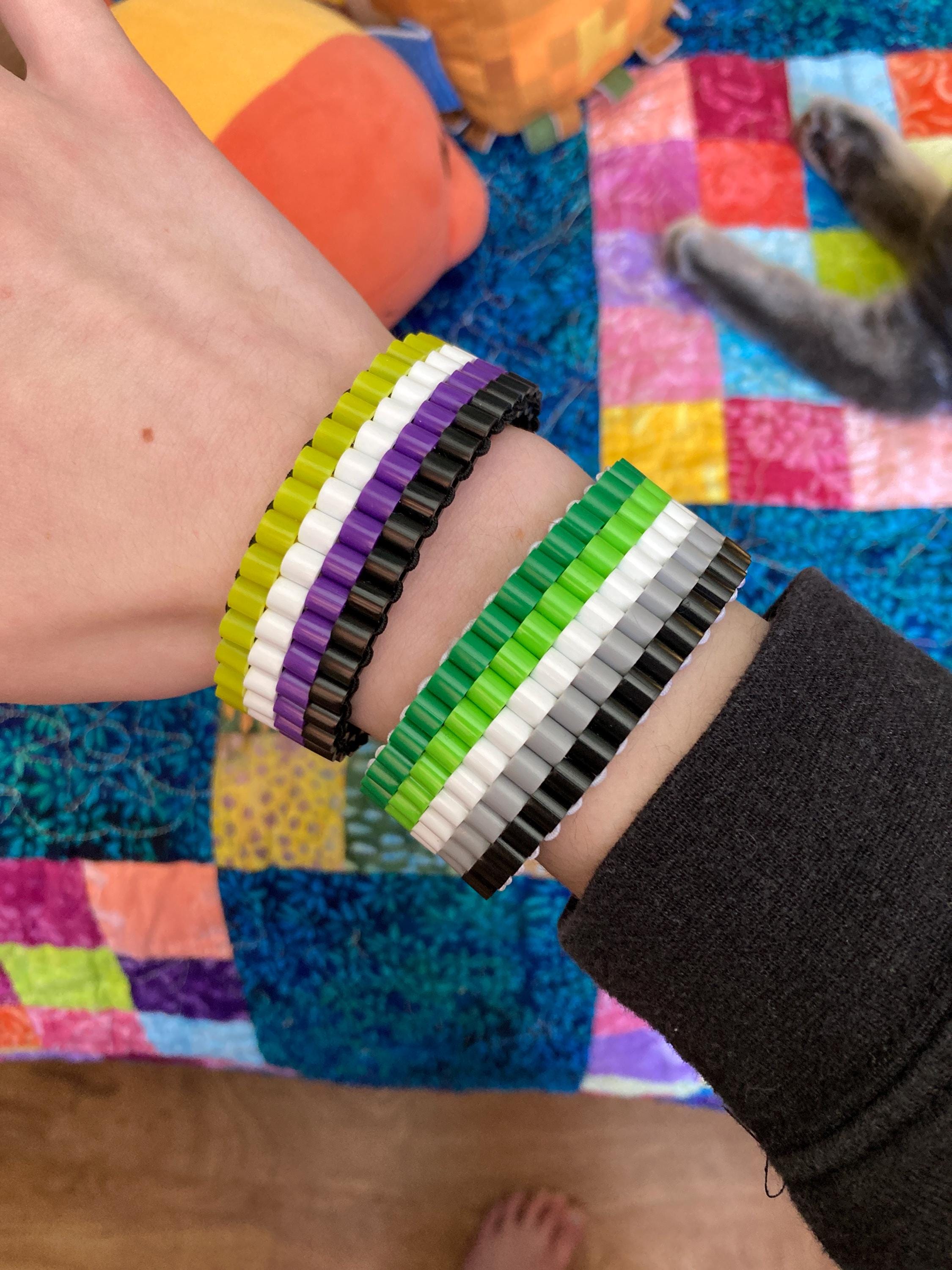 Pride Flag Perler Bead Elastic Cord Kandi Peyote Cuffs - Etsy