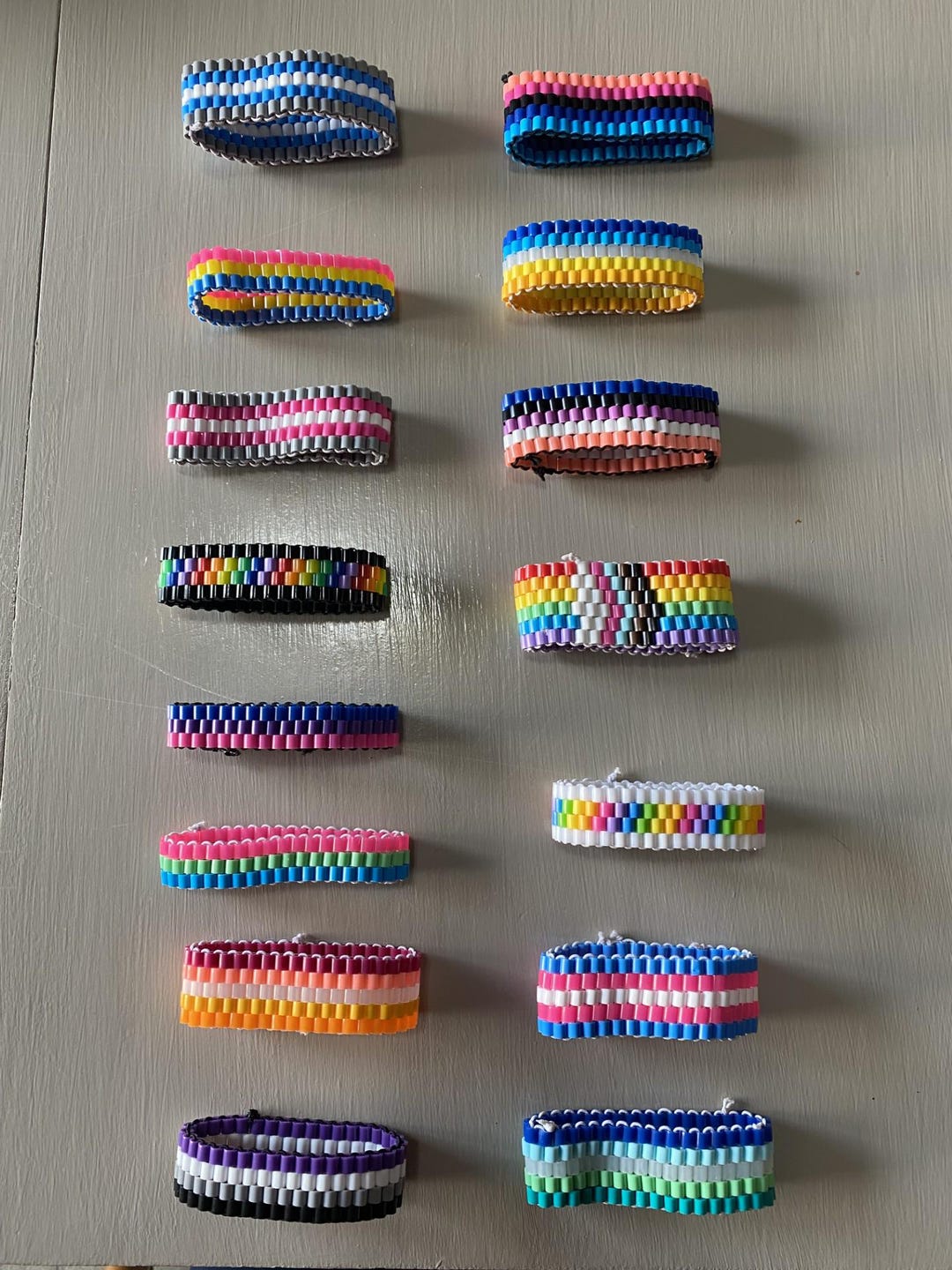 Pride Flag Perler Bead Elastic Cord Kandi Peyote Cuffs - Etsy