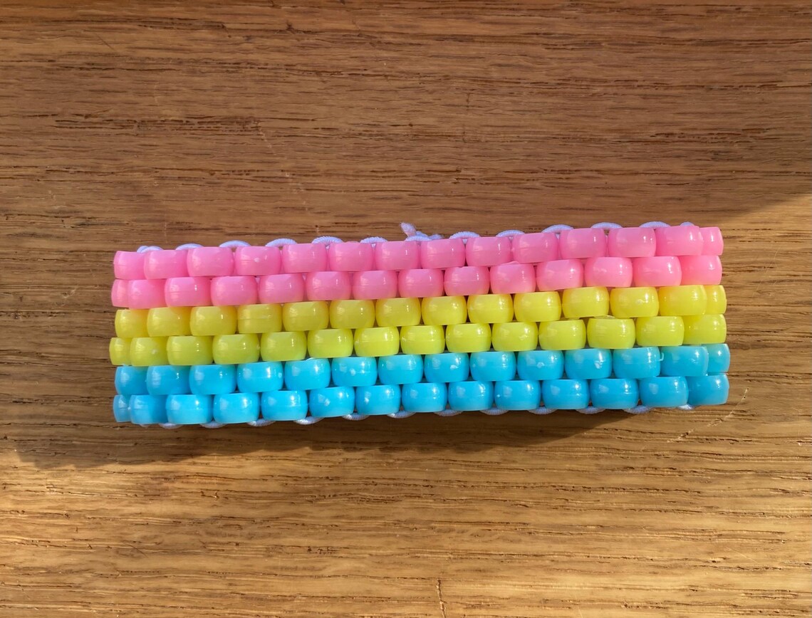 Mini Pony Bead Pansexual Flag Peyote Cuff - Etsy