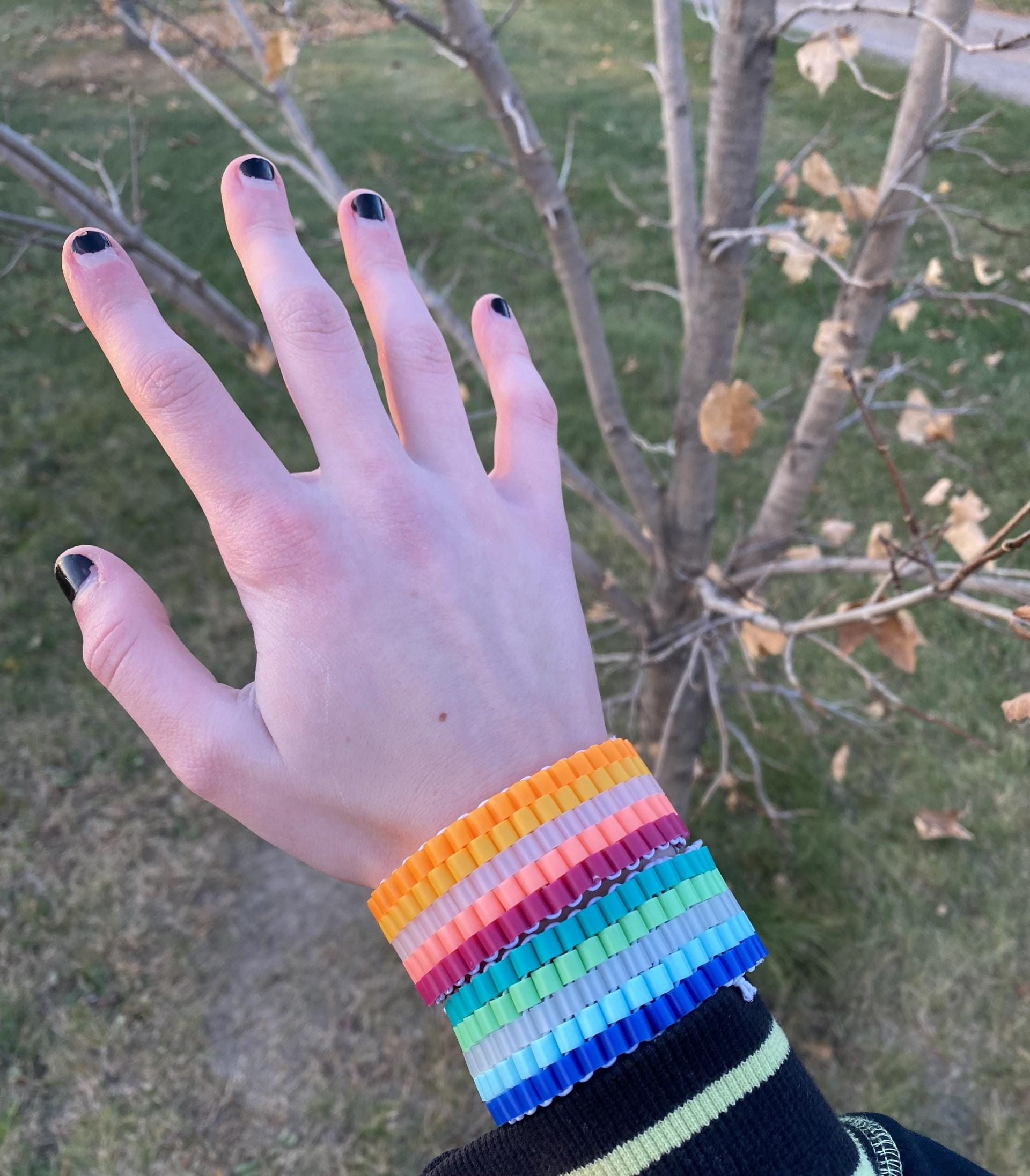 Pride Flag Perler Bead Elastic Cord Kandi Peyote Cuffs - Etsy