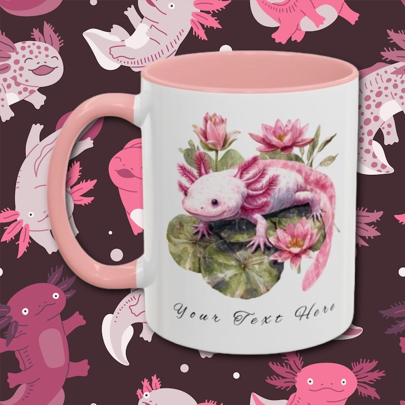 Axolotl Watercolor Mug | 14 Designs,custom Text, Two-tone, 11oz - Etsy