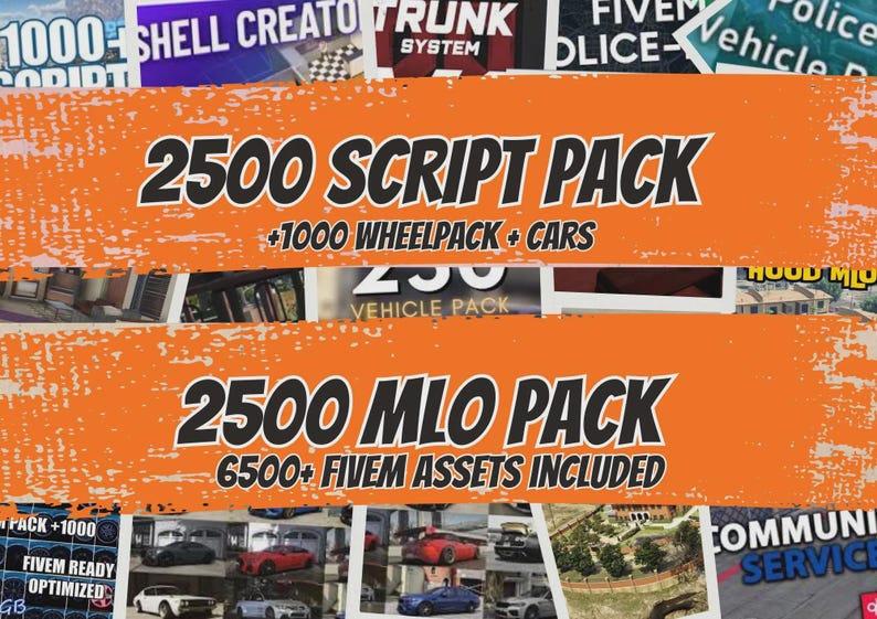 Pack de 2 500 scripts + 2 500 MLO | FiveM | Glisser-déposer | Optimisé ...