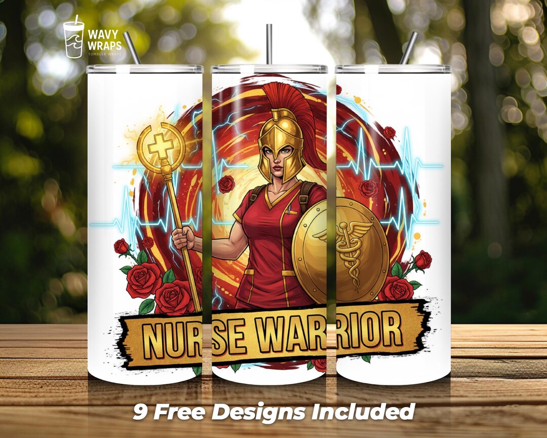 Nurse Warrior Tumbler Wrap PNG | Red Spartan Nurse Design | Medical ...