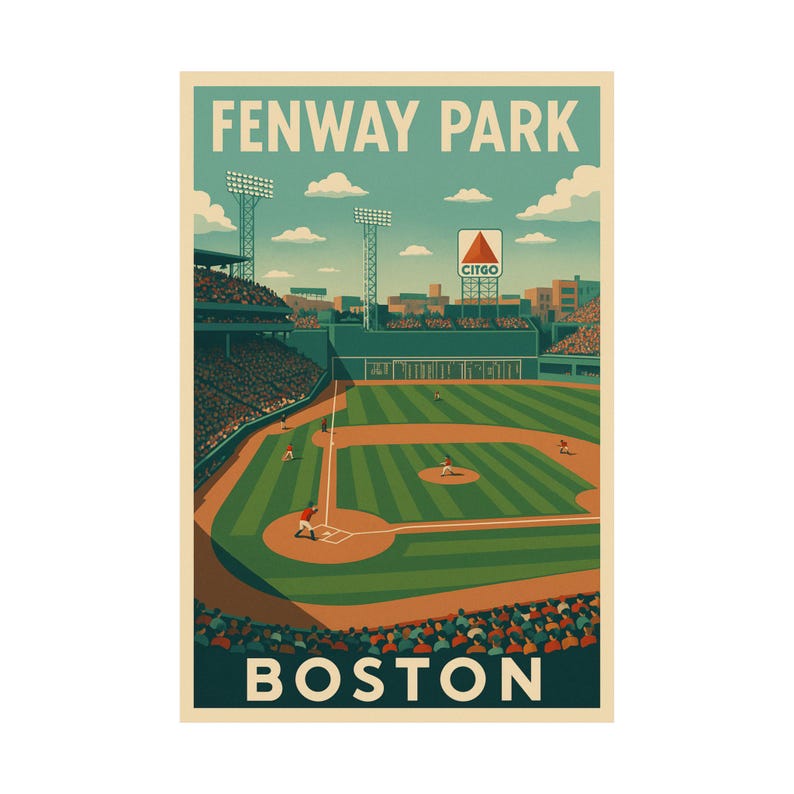 Vintage Fenway Park Matte Vertical Posters, Retro Travel Wall Art Print ...