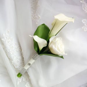 Silk Wedding Bouquet Natural Touch Ivory Calla Lilies Accented - Etsy