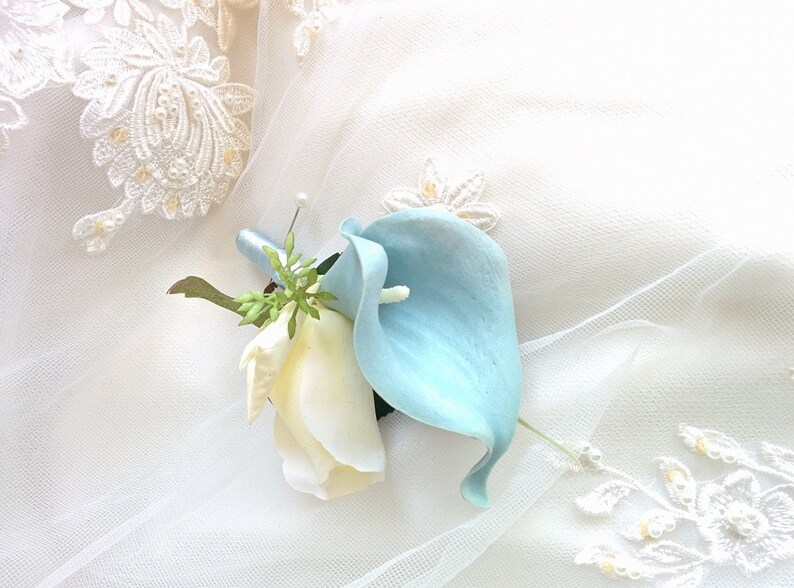 Wedding Natural Touch Soft Pale Blue Powder Blue Calla Lily - Etsy