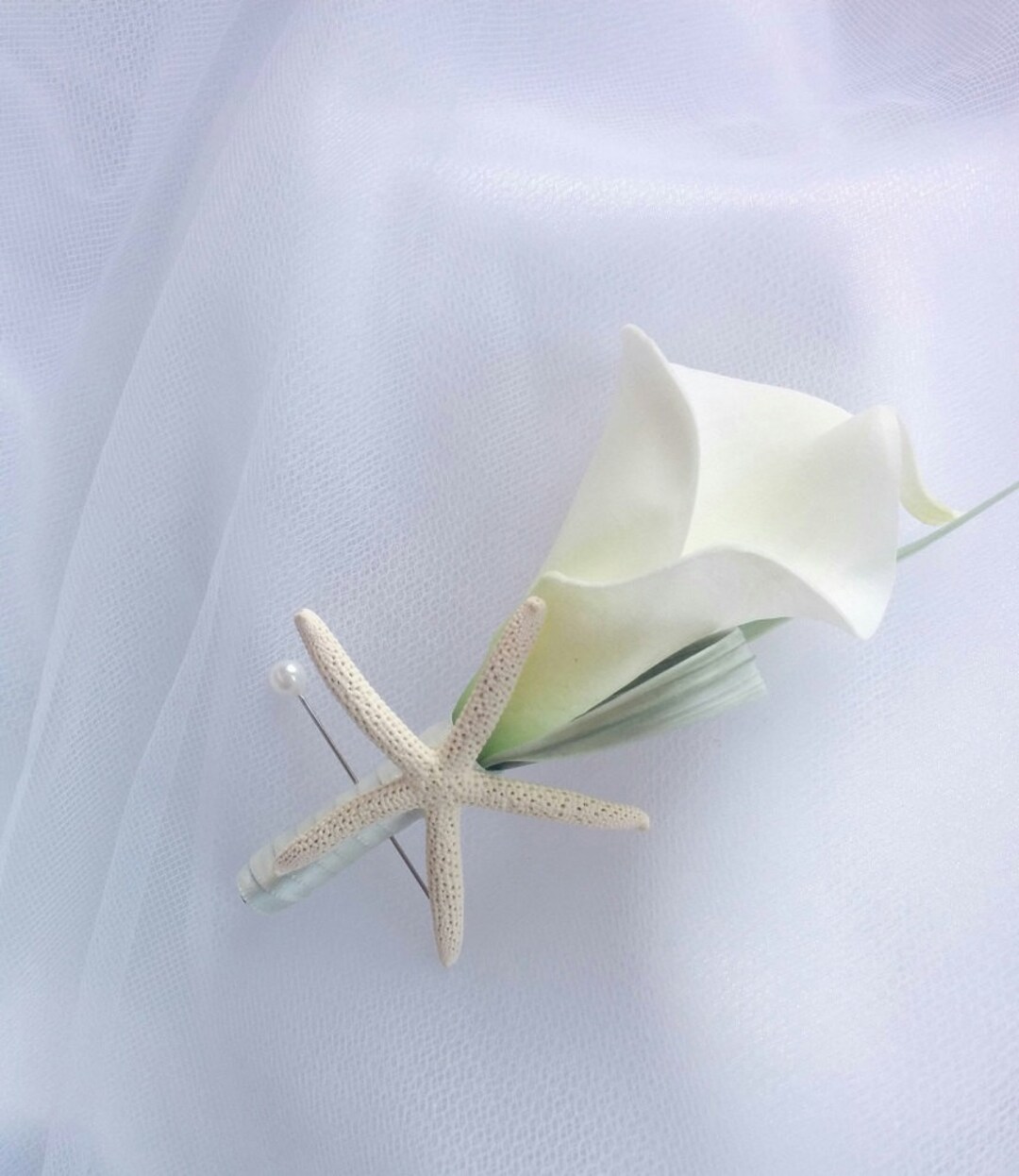 Wedding Natural Touch Ivory Calla Lily and Starfish Silk - Etsy