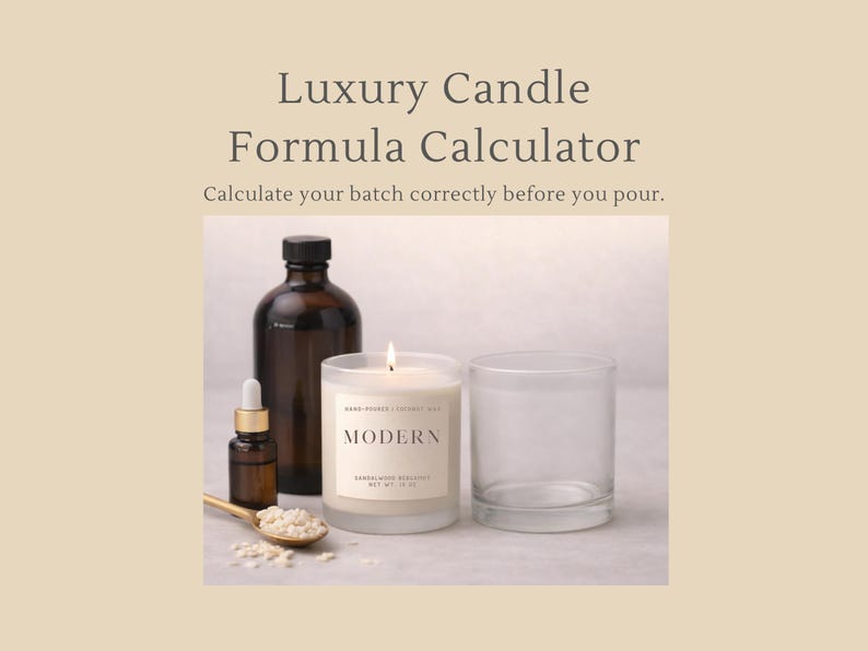 Editable Excel Formula Calculator for Wax and Fragrance Oil Candle ...