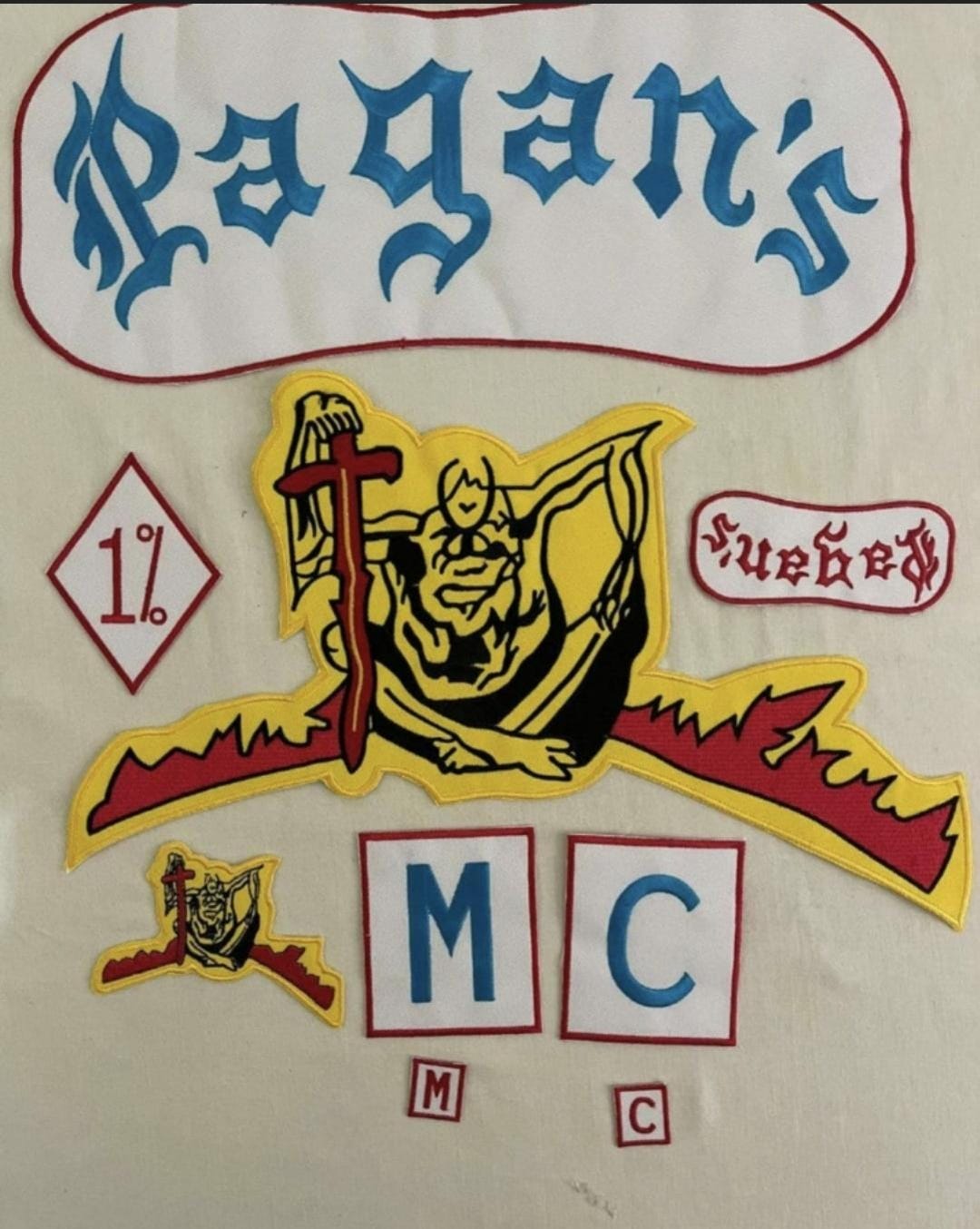Pagans MC New Satan Embroidery Patch Patches Iron on Full Set for Biker ...