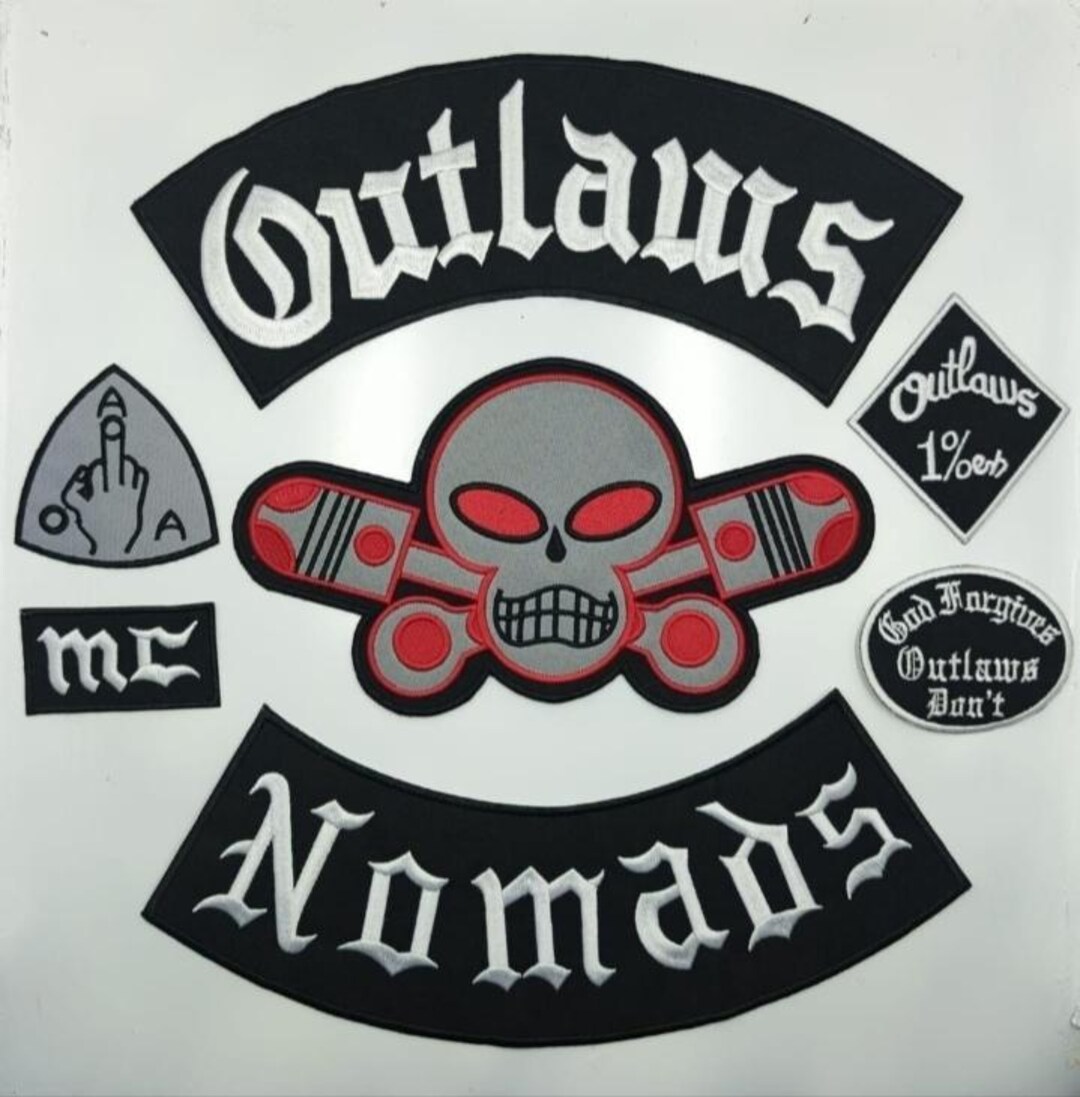 Outlaw MC Nomads Chicago and Alabama Embroidery Patch Full Set 1 % Iron ...