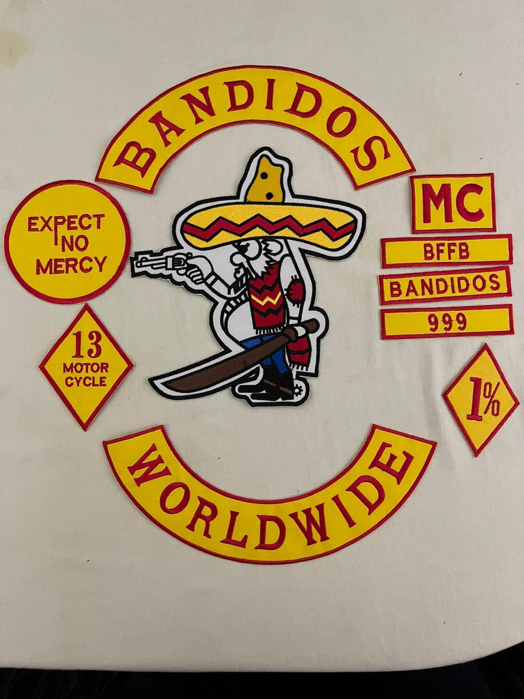 Bandidos Mc No Mercy Nomad Texas and Worldwide 1% 666 Embroidery Patch ...