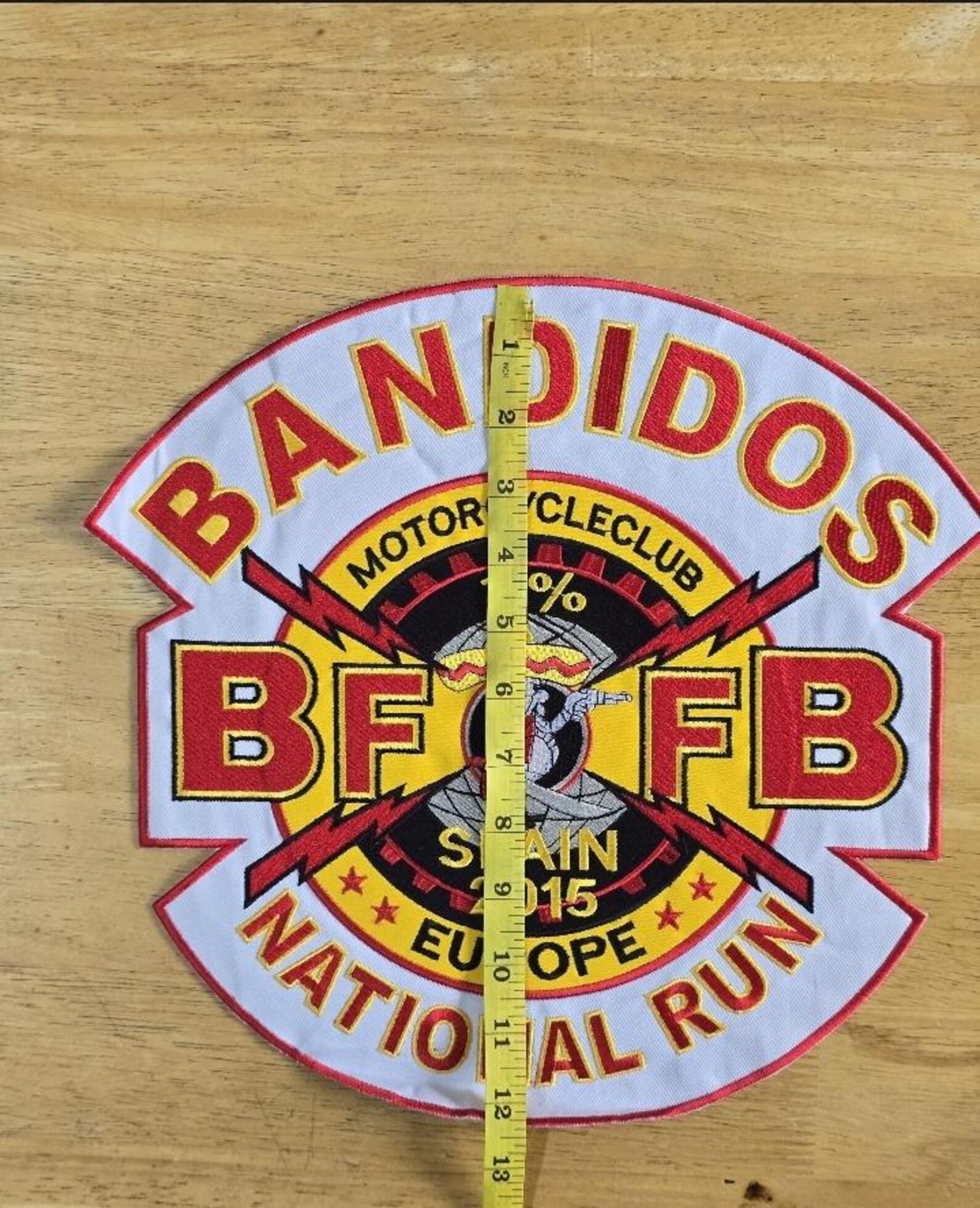 Bandidos Motorcycle National Run Spain Large Embroidery Patch Iron on ...