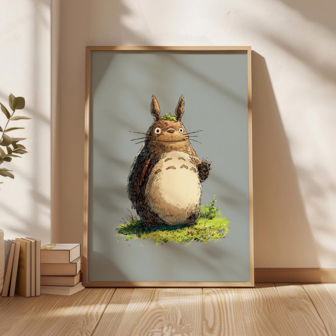 Totoro, Studio Ghibli Wall Art Print, Hand-drawn Poster - Etsy