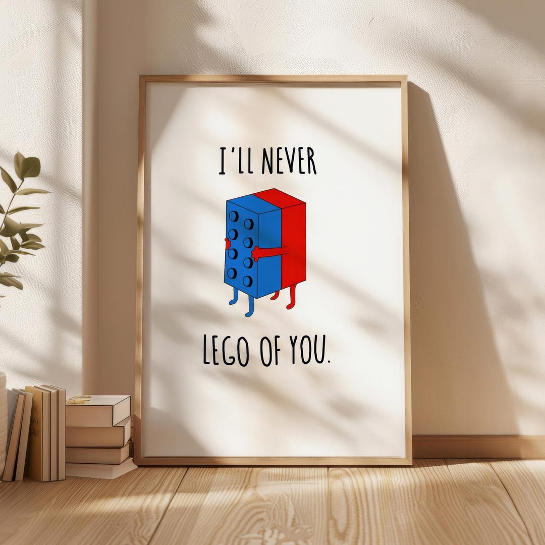 Lego Brick Hugging, Minimalist Wall Art Print, Whimsical Poster - Etsy ...