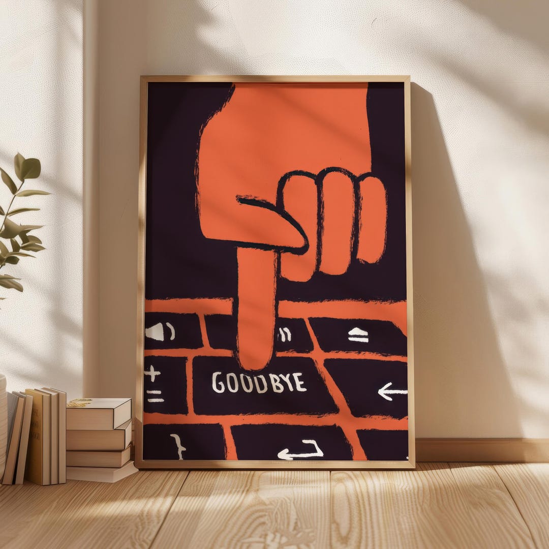 Goodbye Button, Minimalist Wall Art Print, Contemporary Poster - Etsy