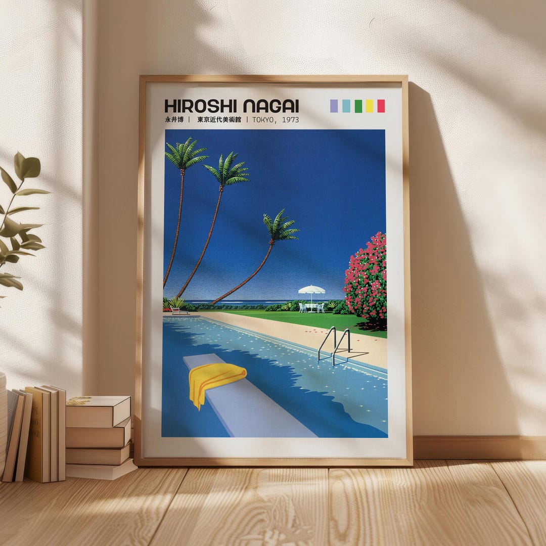 Hiroshi Nagai Art Print: Tropical Pool Scene - Etsy