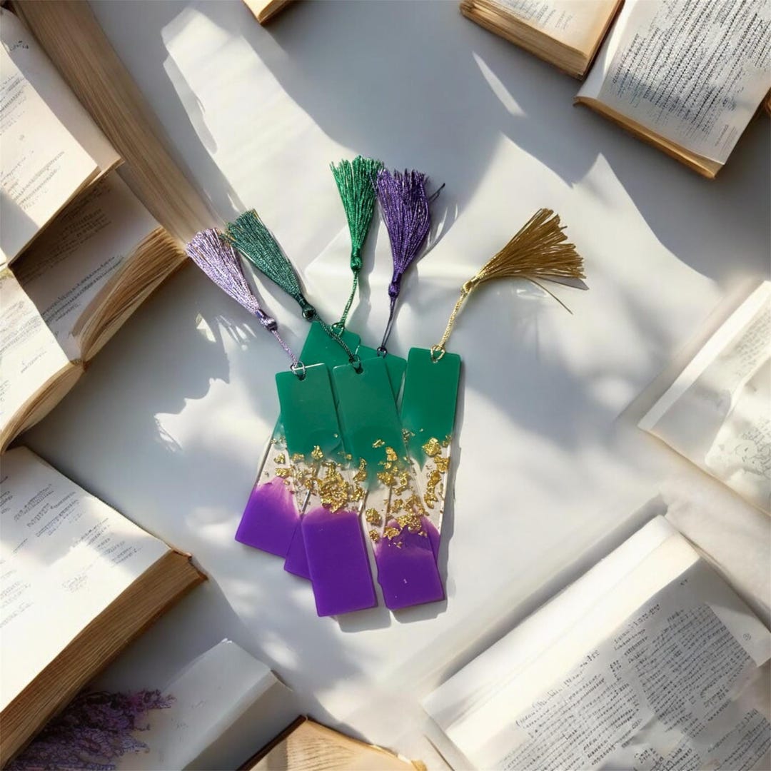 Handmade Green and Purple Ombré Bookmarks - Etsy
