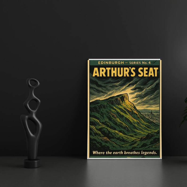 Arthur's Seat Vintage Poster Print | Edinburgh Landscape Travel Art ...