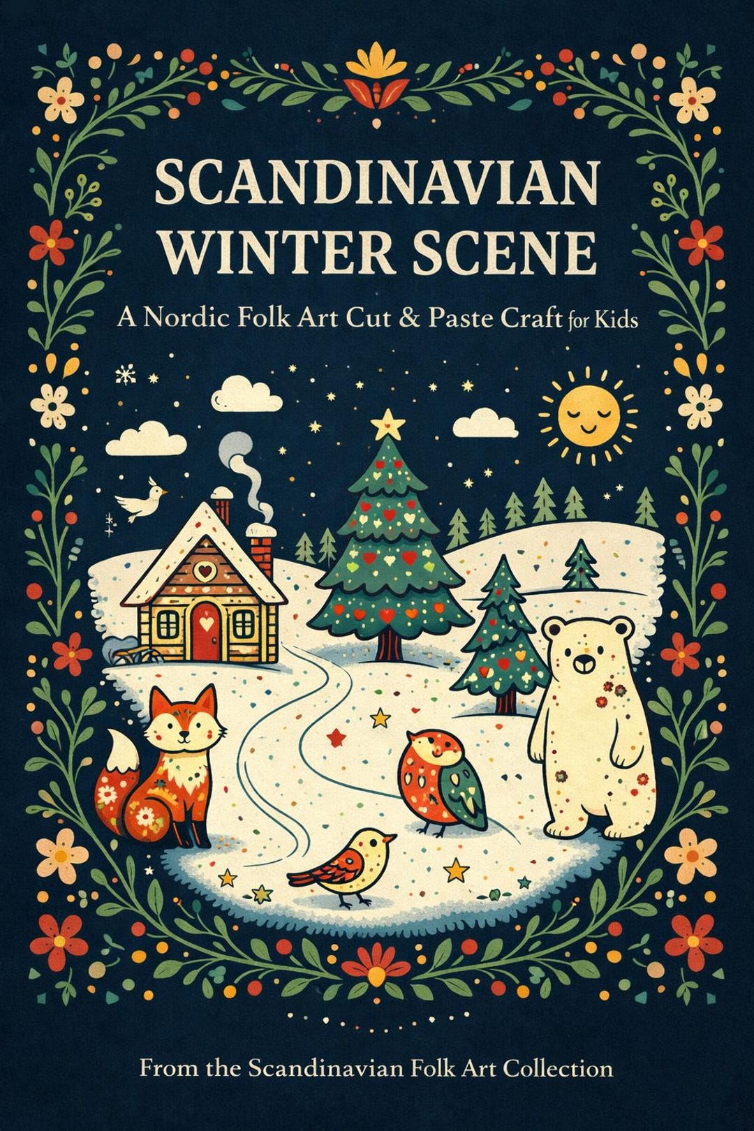 Scandinavian Winter Scene Cut & Paste Craft for Kids | Nordic Folk Art ...