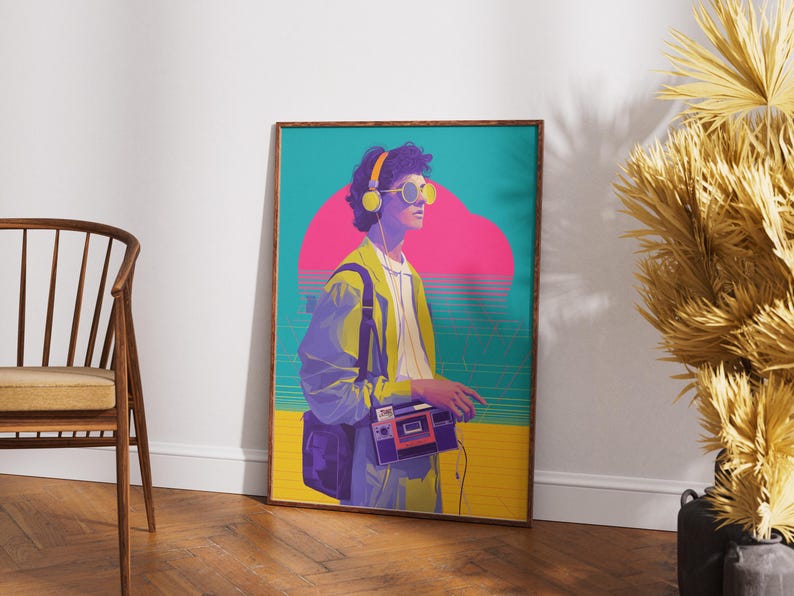 Retro Walkman Art Print | 80s 90s Nostalgic Music Poster - Etsy Canada