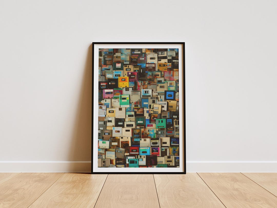 Floppy Disk Collage Poster – Retro Tech Wall Art for 90s Lovers - Etsy