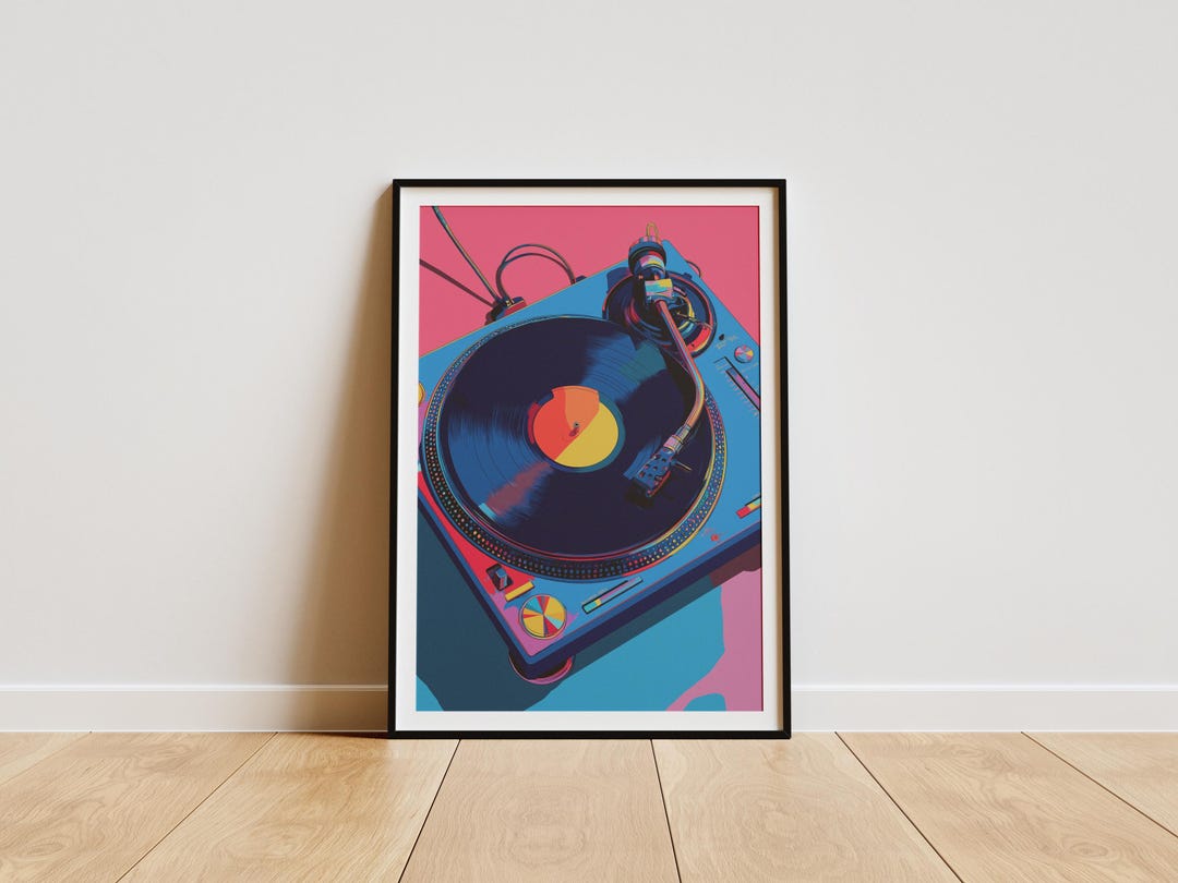 Retro Turntable Print | 90s Music Poster, Vintage Home Decor - Etsy