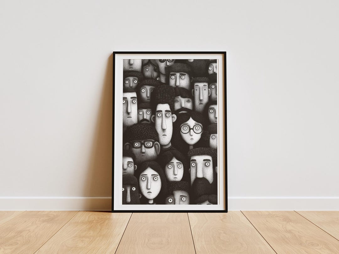 Illustrated People Poster | Quirky Hand-drawn Portrait Art Print - Etsy
