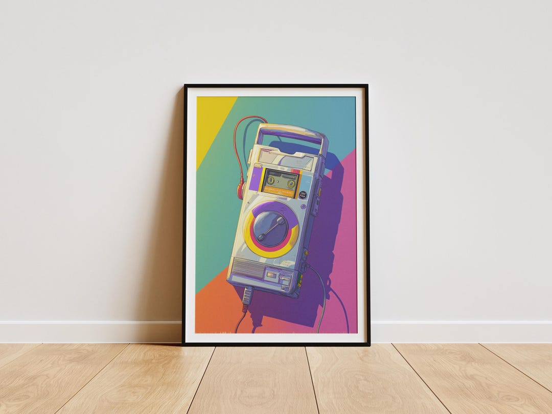 Retro Walkman Art Print | 80s-90s Nostalgia Music Poster - Etsy Australia