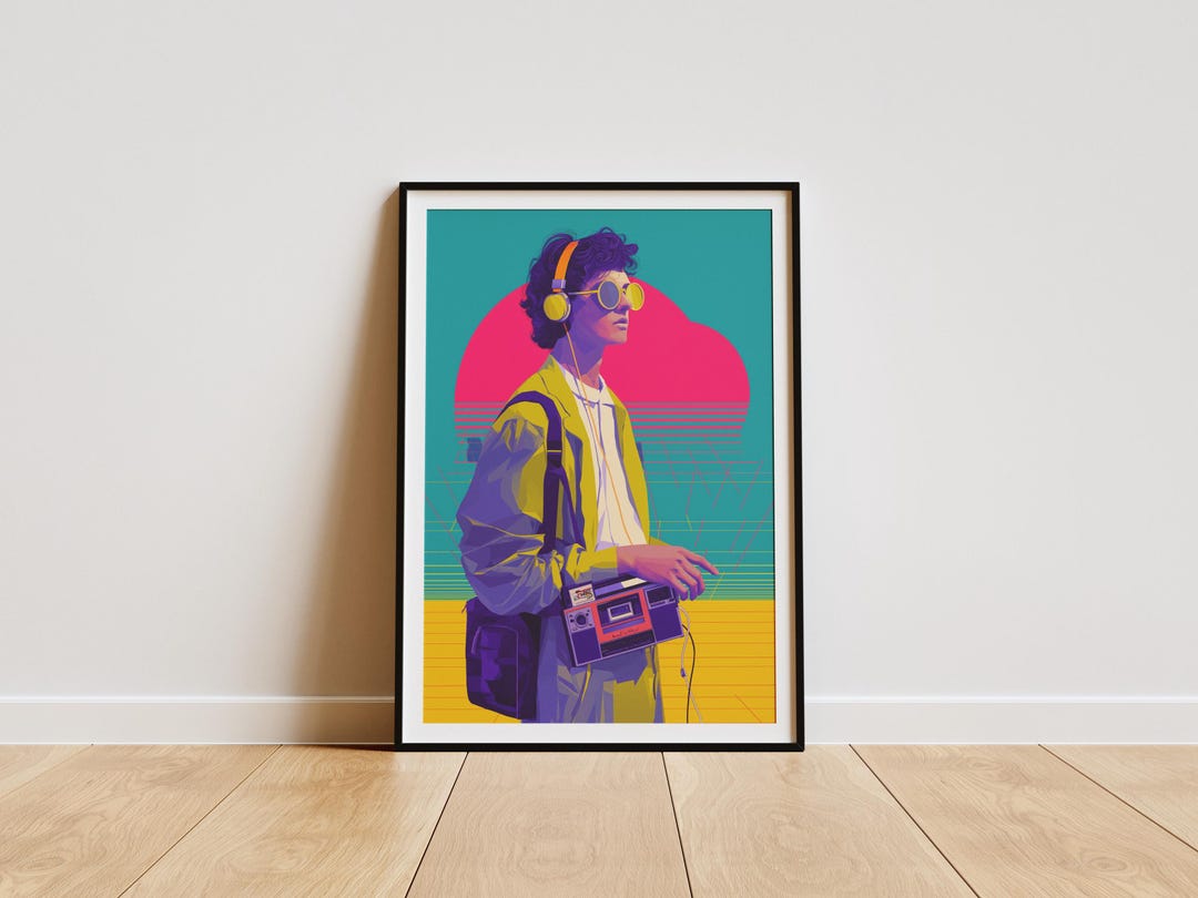 Retro Walkman Art Print | 80s 90s Nostalgic Music Poster - Etsy