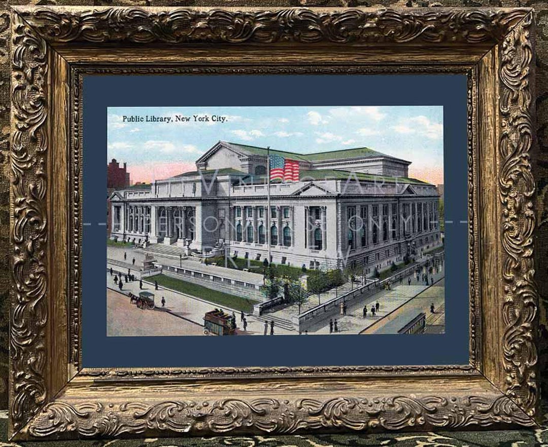 Vintage 1900s NYC Postcard – Bryant Park Library (digital Download A4 ...