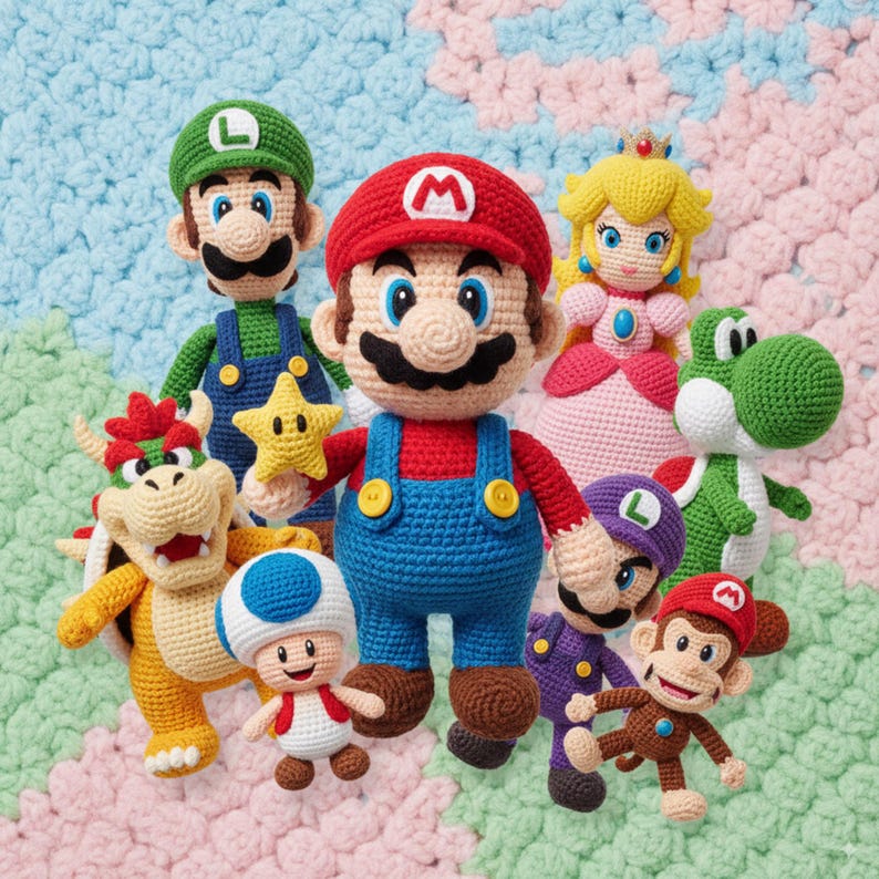 220 in 1 Cartoon Crochet Pattern Bundle | Mario, Bluey, Superheroes ...