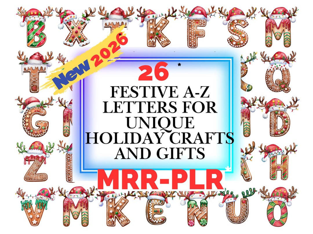 26 Christmas Alphabet Clipart PNG | Festive Holiday Letters Set ...