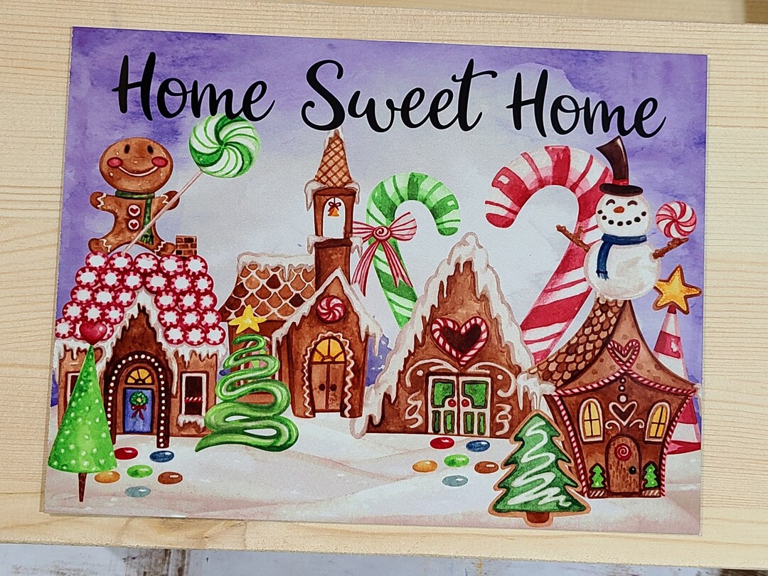 6 X 8 Home Sweet Home Gingerbread Land Wreath Accent Sign/ Gingerbread ...