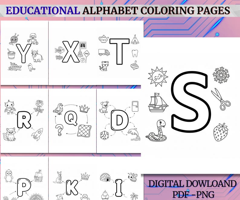 Alphabet Coloring Pages for Kids | Educational ABC Worksheets ...