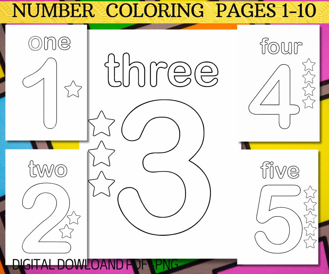 Kids Number Coloring Book 1-10 – Printable Counting Activity (PDF + PNG ...