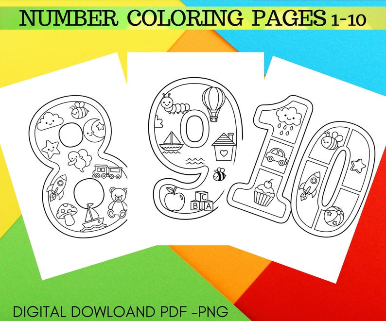 Kids Number Coloring Book 1-10 – Printable Educational Activity (PDF ...